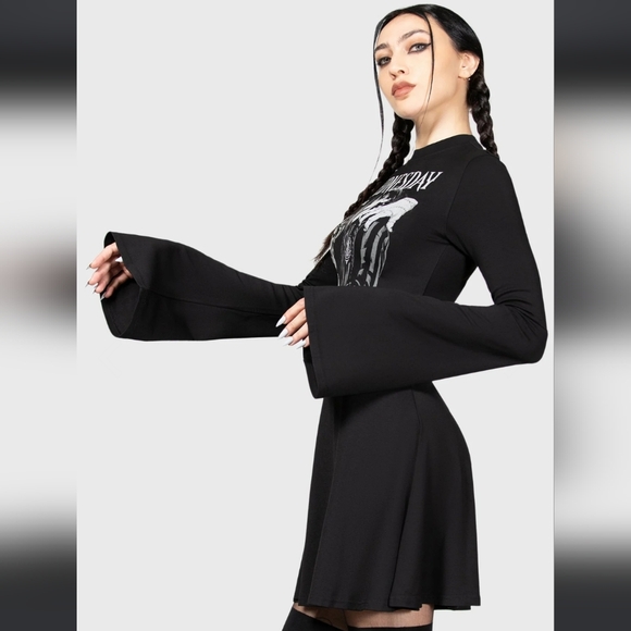 Killstar | Dresses | Nwt Killstar Wednesday Collab Long Sleeved Skater ...